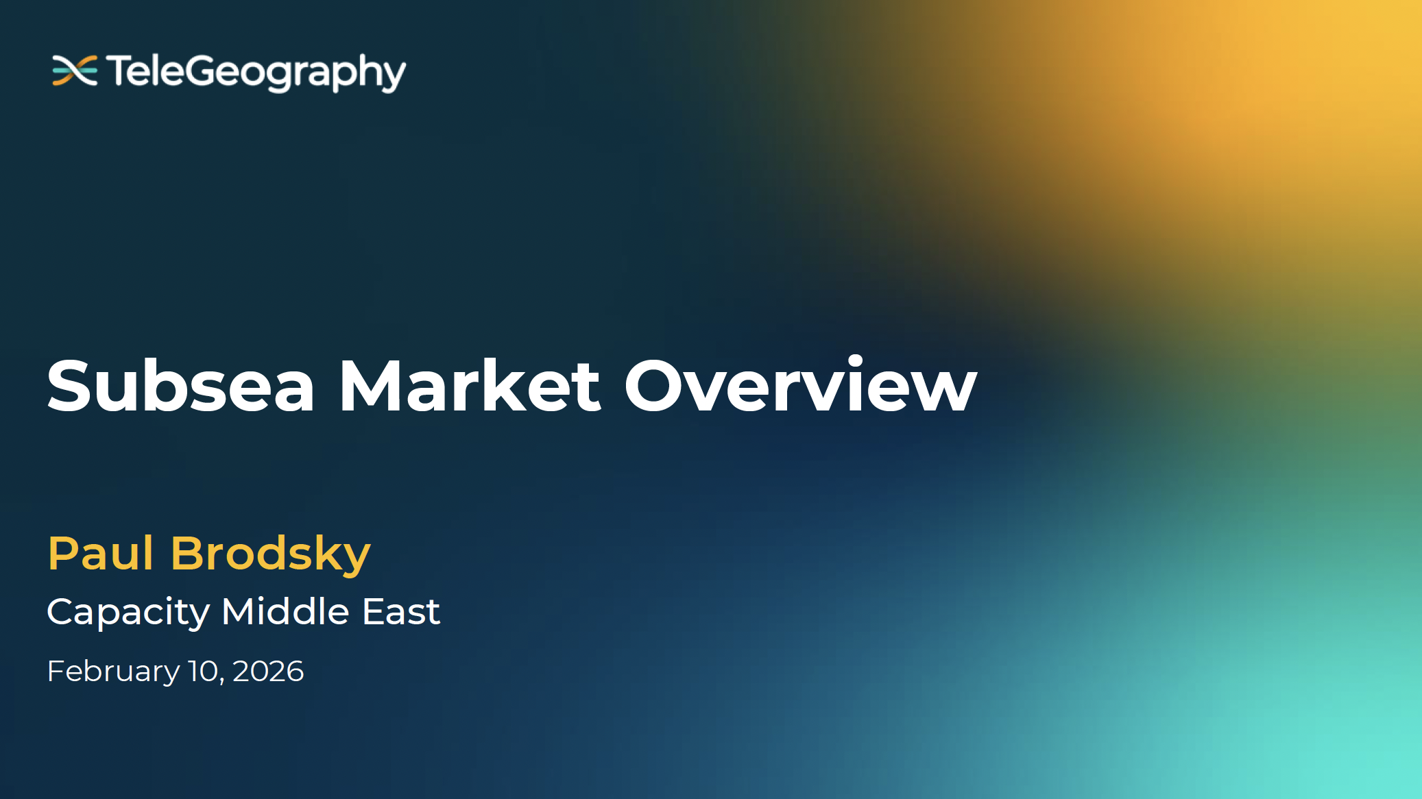 TeleGeography at Capacity Middle East 2026